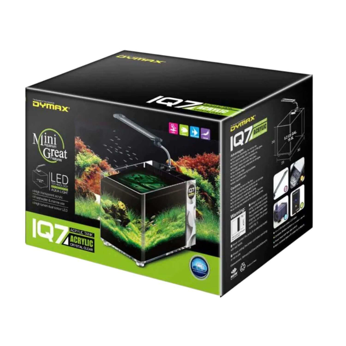 Dymax IQ7 Acrylic Aquarium - Easy Maintenance & Accessories
