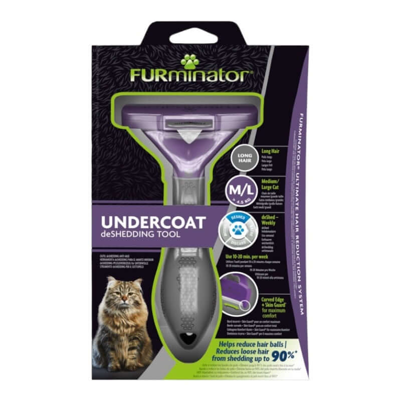Furminator Cat DeShedding Tool for Long Hair Reduce Shedding