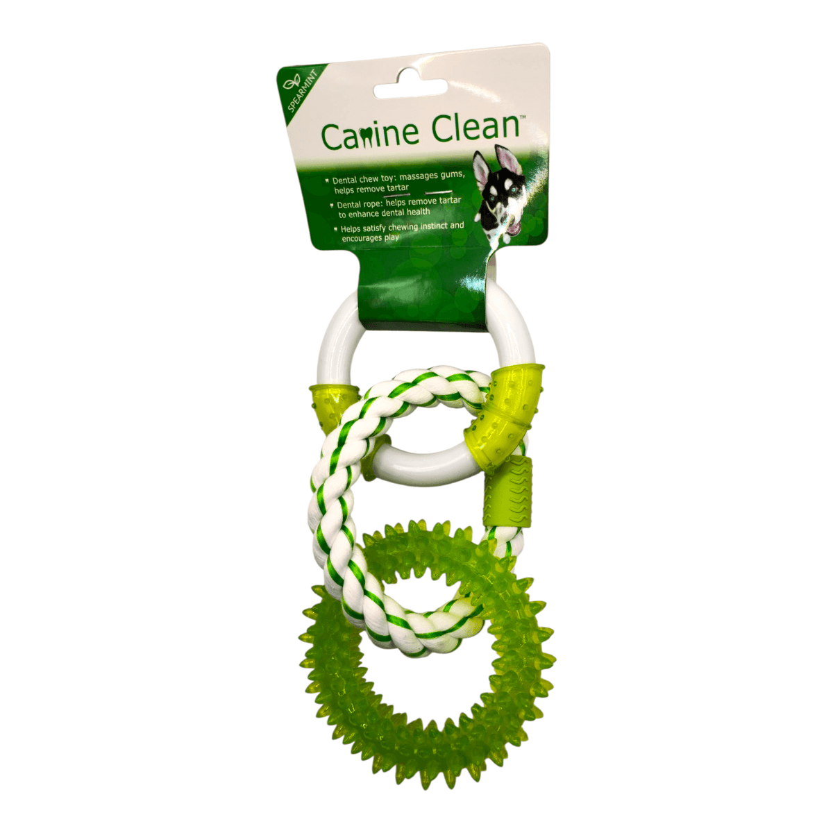 Triple Rings TPR Spike Rope and Nylon - Chew Toy